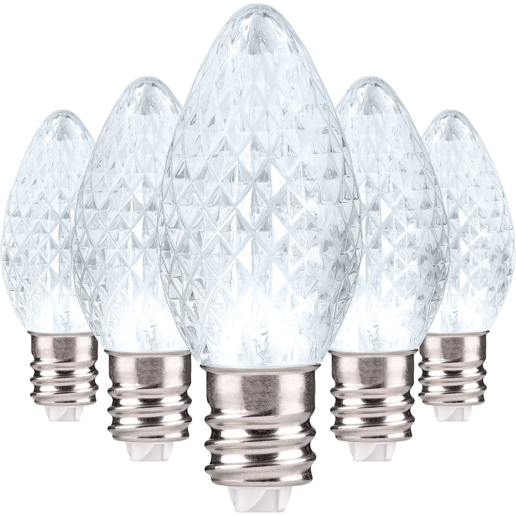 C7 LED Christmas Light Bulbs | Faceted – HLO Lighting